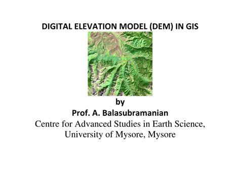 Pdf Digital Elevation Model Dem In Gis