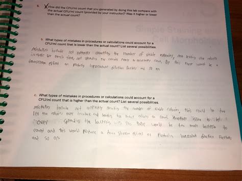 Solved S X How Did The CFU Ml Count That You Generated By Chegg Com