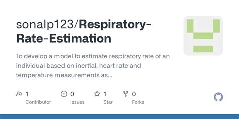 Github Sonalp123respiratory Rate Estimation To Develop A Model To Estimate Respiratory Rate