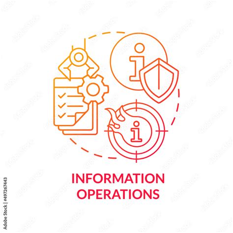 Information Operations Red Gradient Concept Icon Defensive Offensive