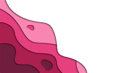 추상 종이 컷 배경 깊은 파도 현대 스타일 부드러운 그림자와 핑크 컬러 레이어 배너 프리젠 테이션 전단지 포스터 및 초대장 벡터 일러스트 레이 션에 대 한 디자인 레이아웃