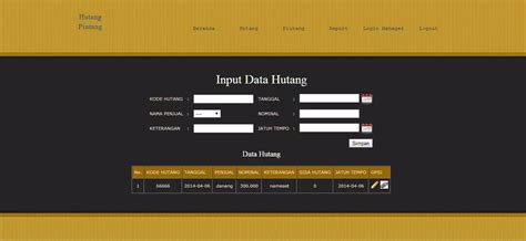 Source Code Aplikasi Pencatatan Hutang Piutang Multiuser Berbasis Web Php Native El Ghani
