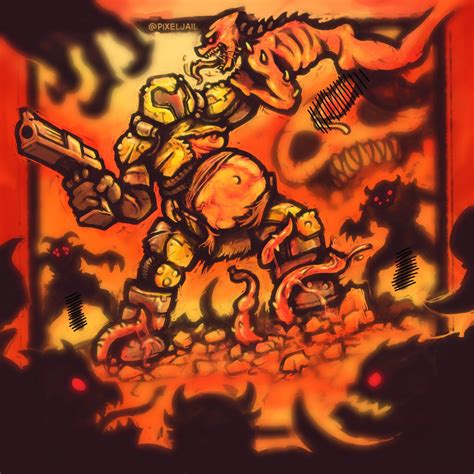 Post DOOM Doomguy PixelJail Rule