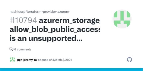 Azurerm Storage Account Allow Blob Public Access Is An Unsupported