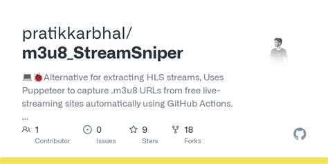 Github Pratikkarbhalm3u8streamsniper 💻🐞alternative For Extracting