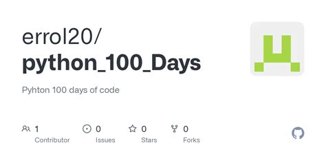 GitHub Errol20 Python 100 Days Pyhton 100 Days Of Code