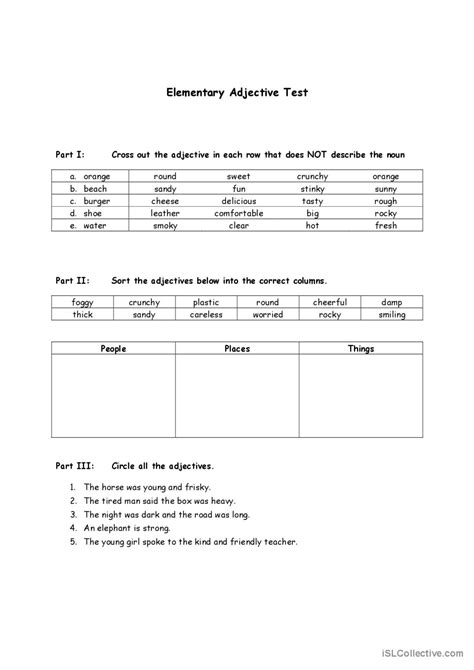 Adjectives English Esl Worksheets Pdf And Doc