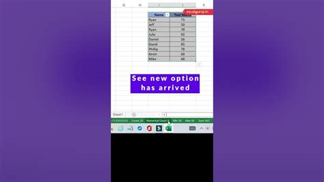 How To Customize Status Bar In Excel Shorts Youtube