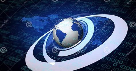 Image Of Globe With Binary Coding And Data Processing Over Dark