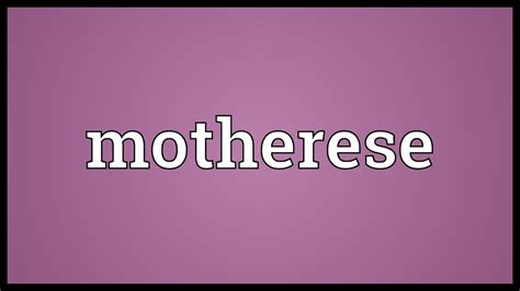 Motherese Meaning Youtube