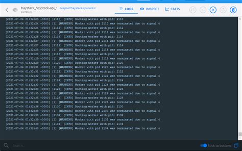 Haystack Api Worker With Pid 101 Was Terminated Due To Signal 4