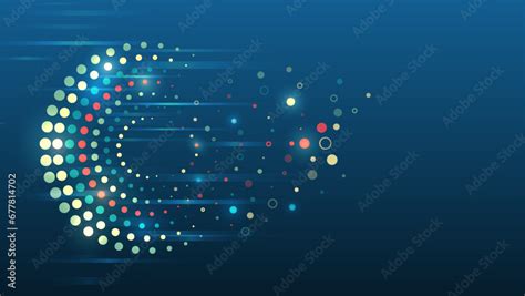 Vector Technology Background Big Data Visualization Abstract Stream