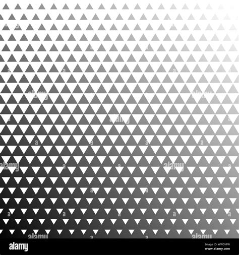 Abstract Geometric Black And White Graphic Design Print Halftone Triangle Pattern Stock Vector