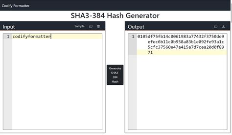 Sha3 384 Hash Generator Online Codifyformatter