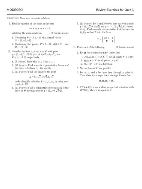 Modern Geometry Sample Test Pdf Plane Geometry Mathematical Concepts