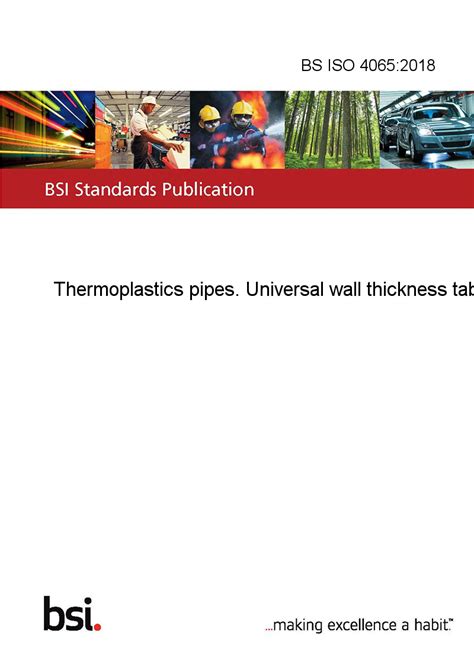 BS ISO 4065:2018 Thermoplastics pipes. Universal wall thickness table
