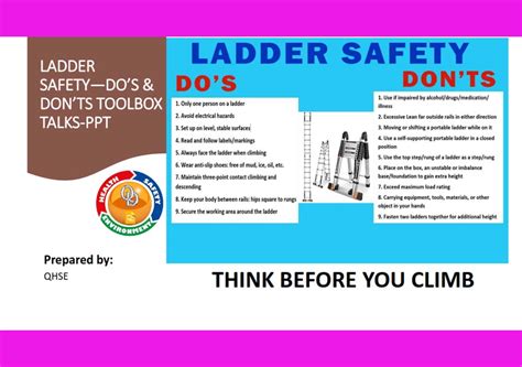 Qhse Documents Ladder Safety—dos And Dont Powerpoint