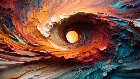 Vibrant Swirl Of Colors Creating A Dynamic And Abstract Vortex Ai Generated Stock Illustration