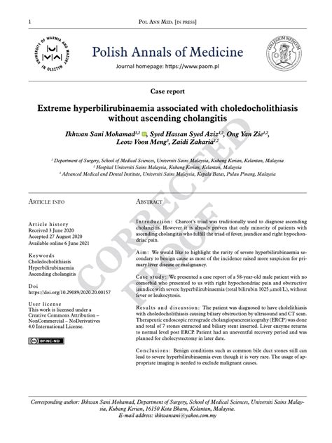 Pdf Extreme Hyperbilirubinaemia Associated With Choledocholithiasis Without Ascending Cholangitis Pdf Extreme Hyperbilirubinaemia Associated With Choledocholithiasis Without Ascending Cholangitis