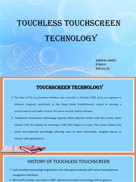 Touchless Touchscreen Technology Download Free Pdf Touchscreen