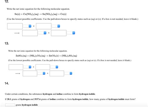 Solved 1 Consider The Reaction When Aqueous Solutions Of