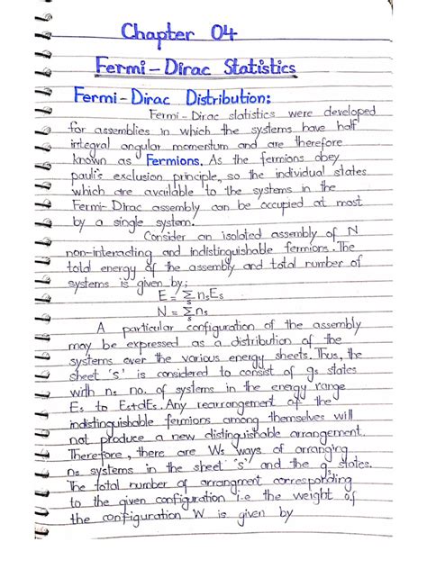 Statistical Fermi Dirac Fullchap Pdf
