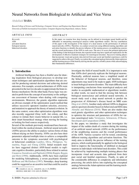 Neural Networks From Biological To Artificial And Vice Versa Deepai