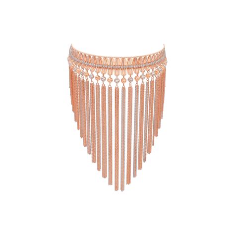 Fancy Gorgeously Detailed And Crafted Kt Rose Gold Necklace