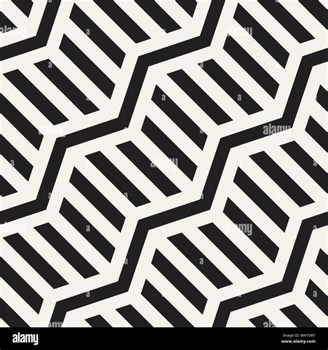Vector Seamless Zigzag Line Pattern Abstract Stylish Geometric Background Repeating Monochrome