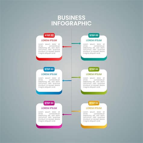 Шаблон дизайна бизнес инфографики в 6 шагов Премиум векторы