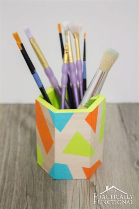DIY Color Block Pen Holders