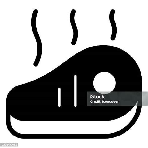 뼈 단단한 아이콘 요리 개념으로 고기를 굽습니다 벡터 그래픽입니다 쇠고기 슬라이스 식사 기호 흰색 배경 스타일 모바일 또는 디자인 갈비 음식에 대한 스톡 벡터 아트 및 기타