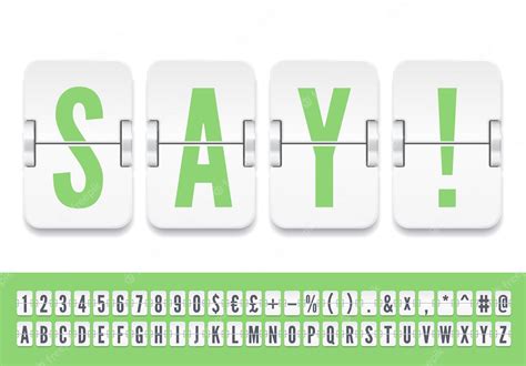 Premium Vector White Scoreboard Alphabet Regular Font For Flight Departure Destination Or