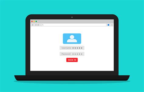 랩톱 화면에 계정을 등록할 수 있는 로그인 및 암호입니다 사용자 이름 만들기 및 컴퓨터에 로그인아이콘입니다 사용자를 위한 웹 사이트에 온라인 등록 신원 및 보안에 대한 검증