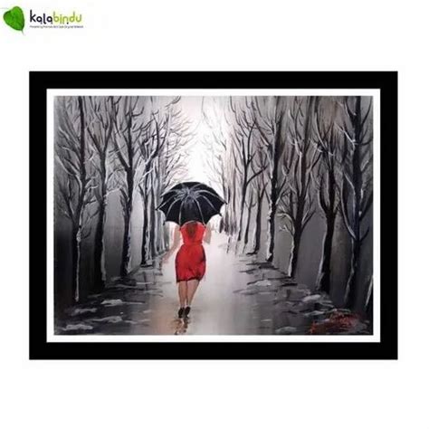 Wooden Acrylic On Canvas Alone Girl Painting At Rs 1200 In Bhagalpur