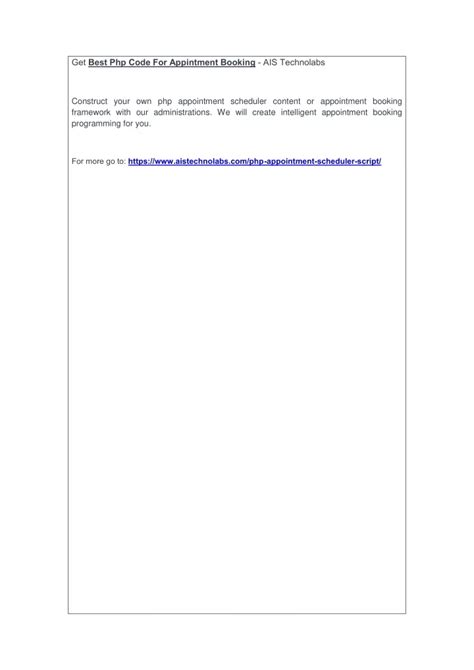 Ppt Get Best Php Code For Appintment Booking Ais Technolabs