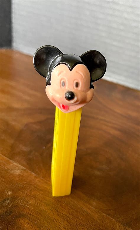 1980s Mickey Mouse Pez Container No Feet Made In Hog Kong Works Well