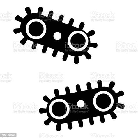 흰색 배경에 격리 된 박테리아 플랫 아이콘 3차원 형태에 대한 스톡 벡터 아트 및 기타 이미지 3차원 형태 감기와 독감 건강관리와 의술 Istock