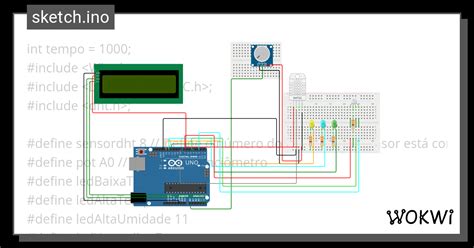 LCD I2C DHT POT LED CONDIÇÕES MIGUEL Wokwi ESP32 STM32 Arduino