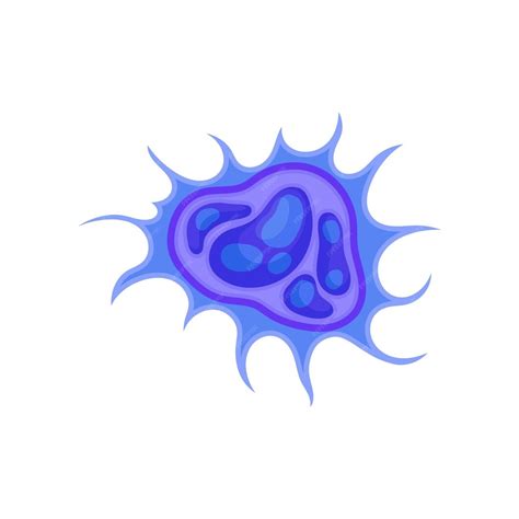 Premium Vector Blue Plankton With Short Tentacles And Spots On The Body Vector Illustration On