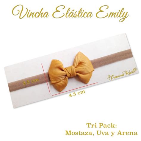 bandita elástica emily tri pack uva mostaza arena creaciones karito