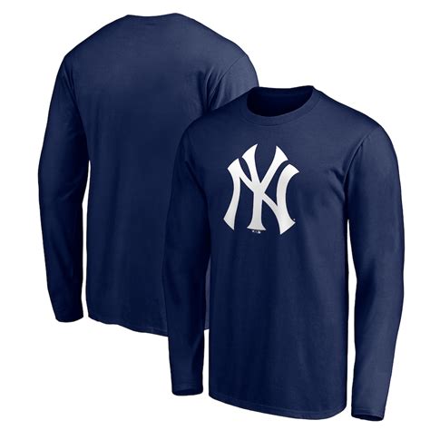 Mens New York Yankees Navy Official Team Logo Long Sleeve T Shirt