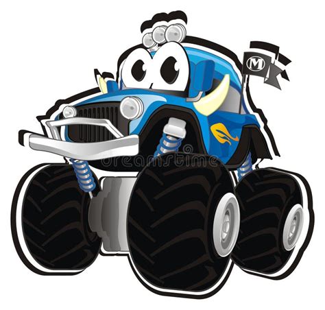 Blue Cartoon Monster Truck Stock Illustrations 156 Blue Cartoon