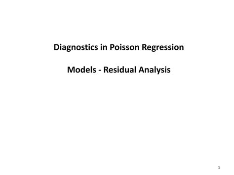 diagnostic in poisson regression models ppt