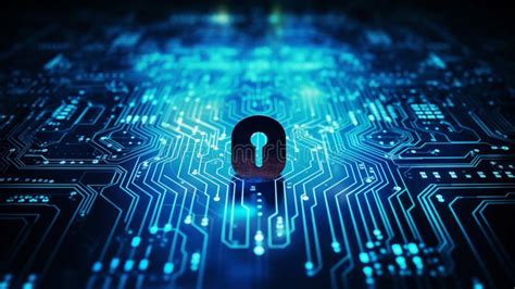 Cyber Security Concept Padlock On Circuit Board Background Stock Illustration Illustration Of