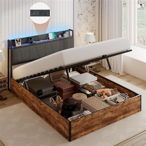 Albott Full Size Lift Up Storage Bed Frame Modern Platform