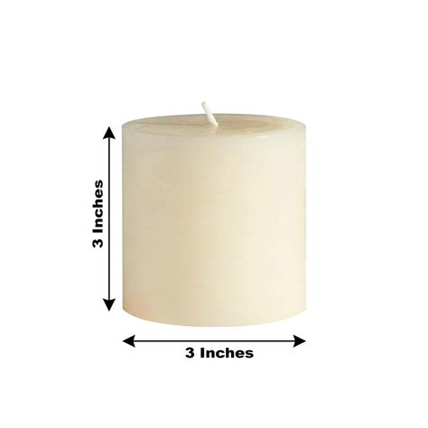 6pk Unscented Pillar Candles 3x3 Ivory Tableclothsfactory