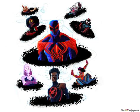 Spider Man Across The Spider Verse Animation Characters 8k Wallpaper