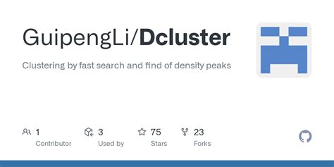 github guipengli dcluster clustering by fast search and find of