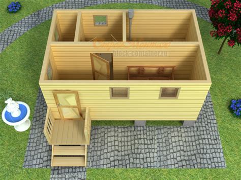 Баня 6 на 4 с туалетом под ключ в Москве проект и цена СтройМонтаж